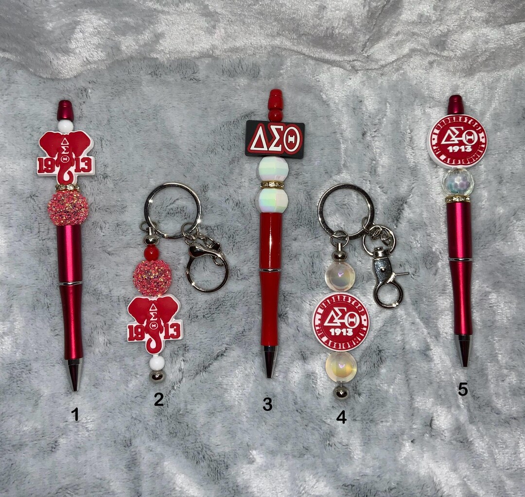 Delta Sigma Theta Sorority Beaded Pens and Keychains. Makes a Nice Gift ...