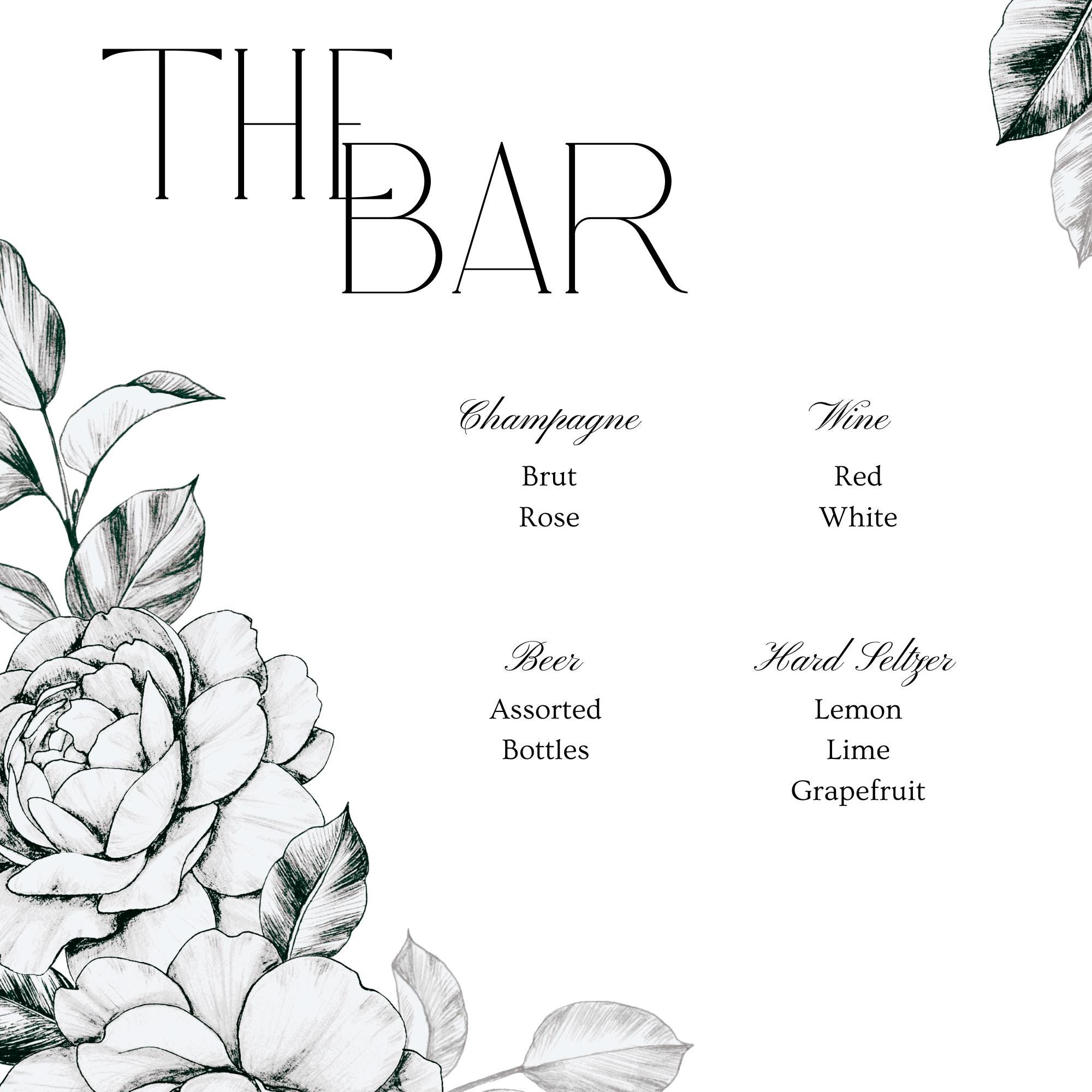 Editable Bar Menu | Digital Download | Customizable Printable for Home ...