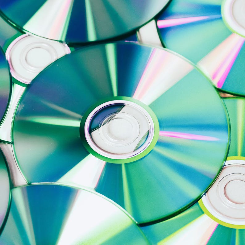 Retro CD Stack Poster – Vibrant Design - Etsy