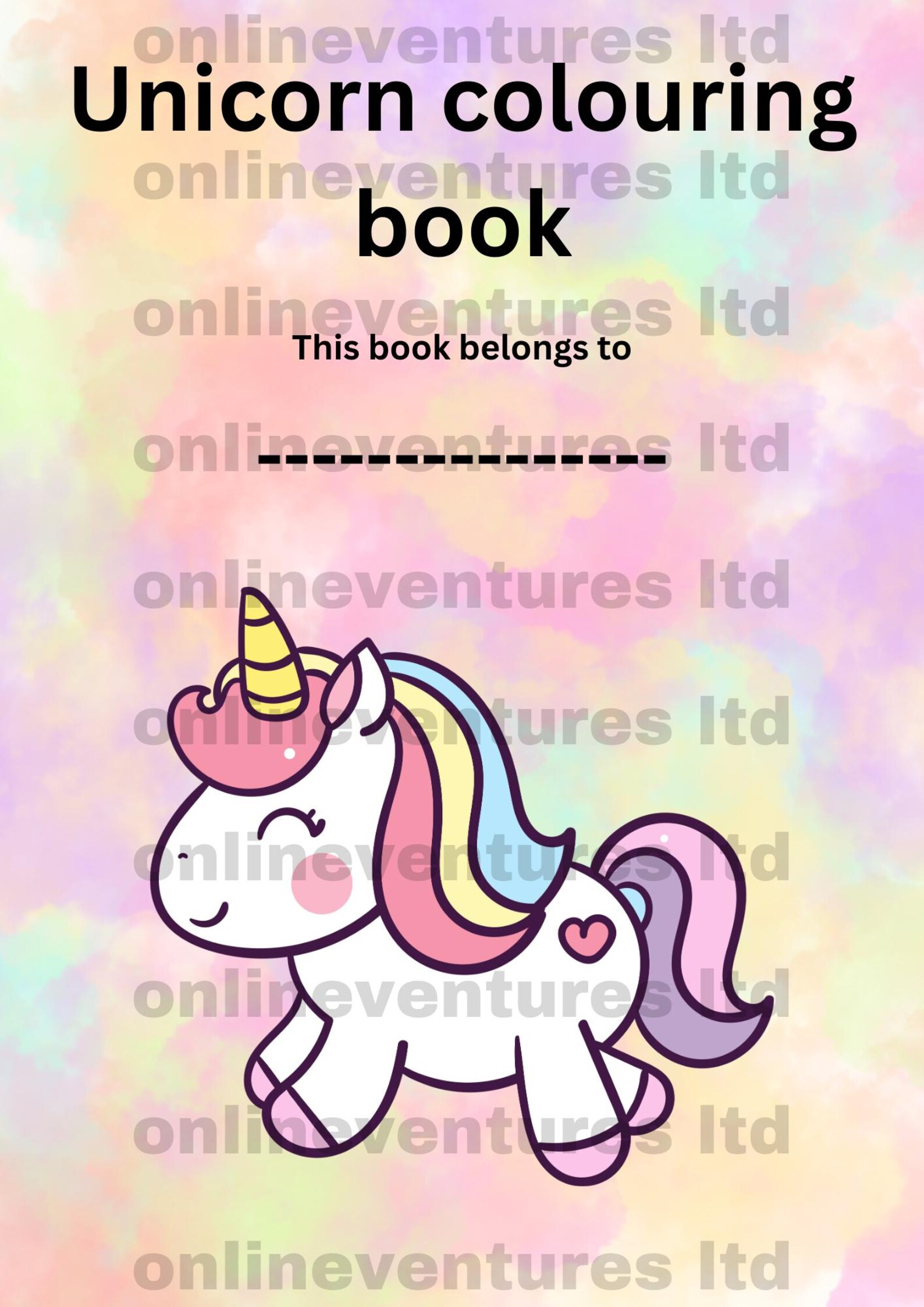Unicorn Colouring Book - Etsy