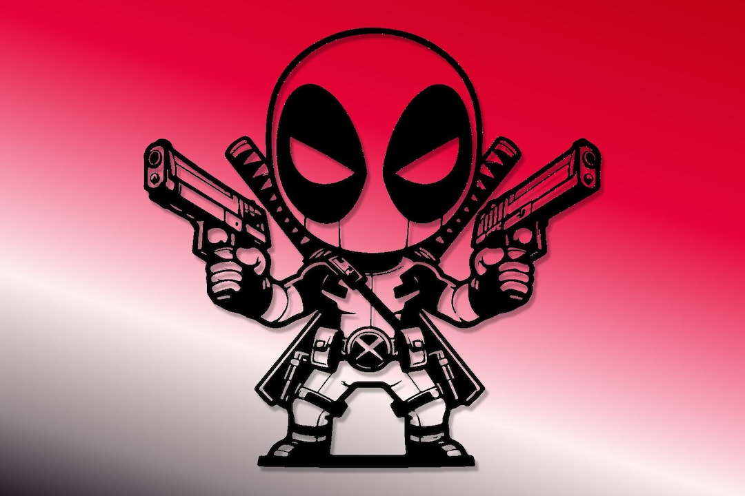 Cartoon Deadpool Character Vinyl Sticker for Your Car or Laptop - Etsy