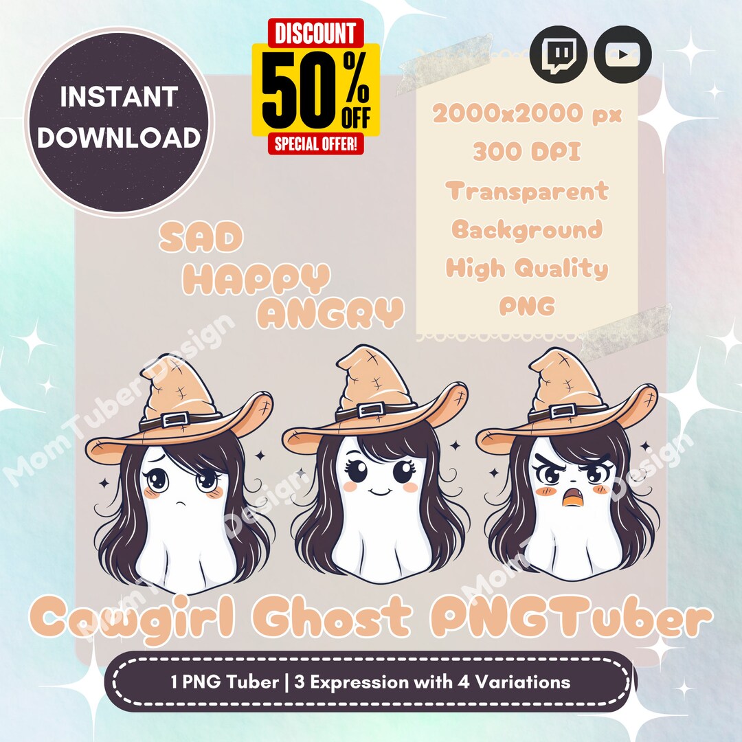 Halloween Ghost, Pngtuber, Witch PNG, Vtuber Witch, Streaming Avatar ...