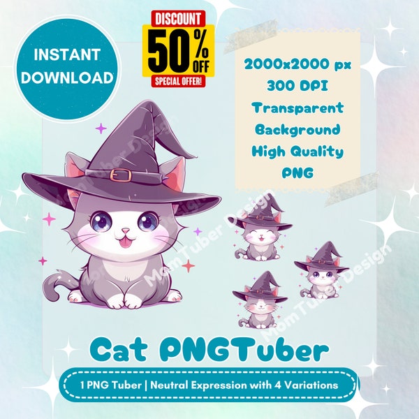 Halloween Ghost, Pngtuber, Witch PNG, Vtuber Witch, Streaming Avatar ...