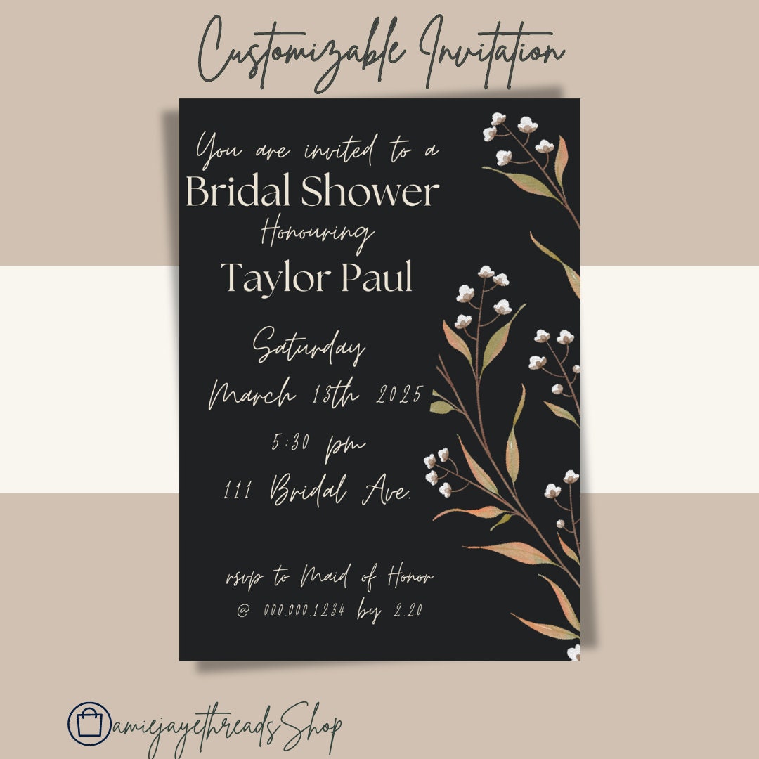 Fully Customizable Shower Invitation - Etsy