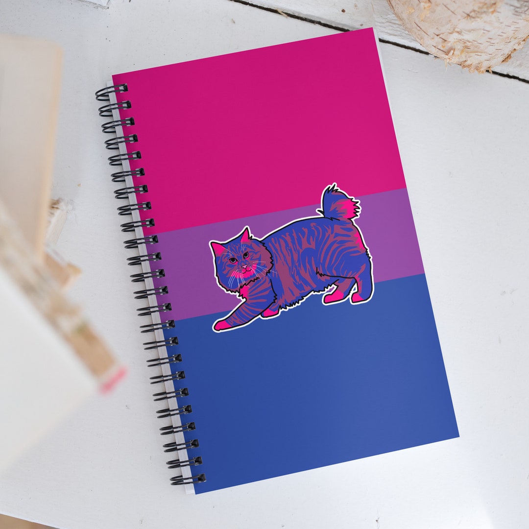 Bisexual Cat Dotted Spiral Journal Notebook Soft Coated Queer LGBTQIA ...