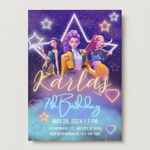 Kpop Demon Hunters Birthday Invitation - Etsy