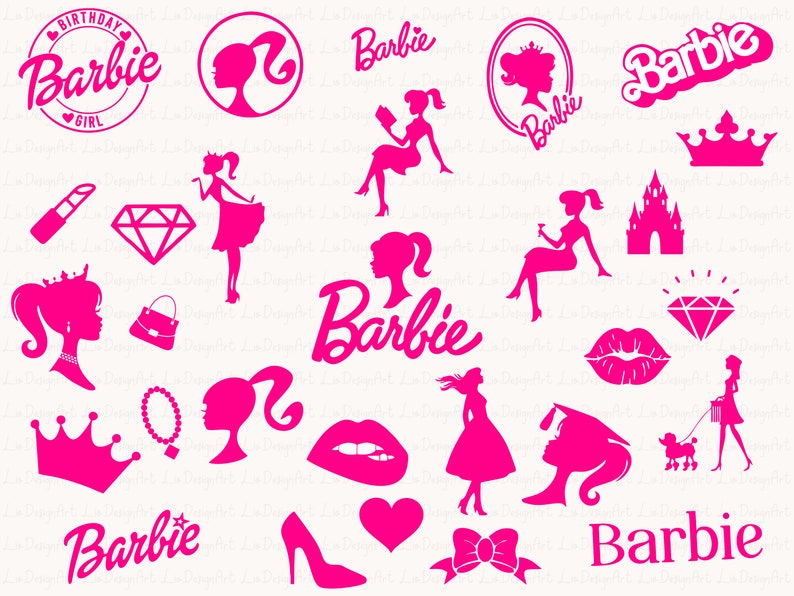 Barb Svg Bundle Svg Princesa Silueta Muñeca Rosa Svg Chica Svg