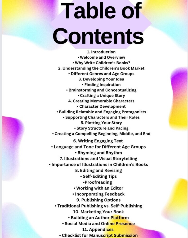 Writer Step by Step Guide-children's Book - Etsy