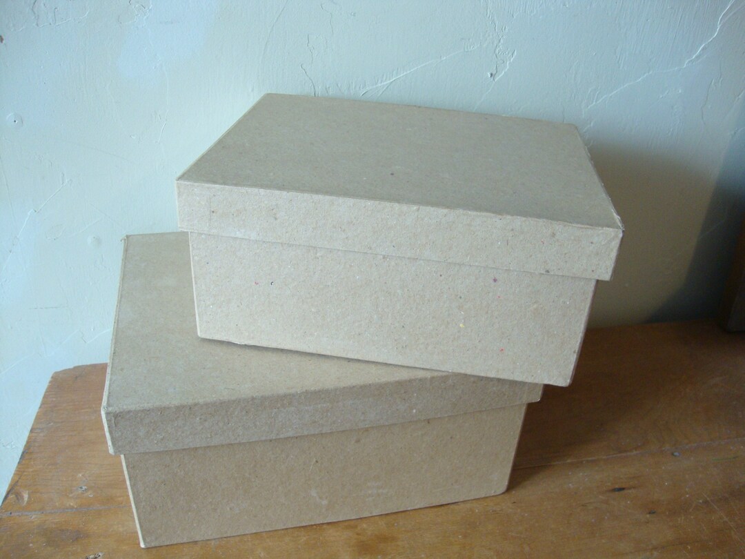 Large Paper Mache Boxes, Gift Wrap, Containers, Ready to Decorate ...