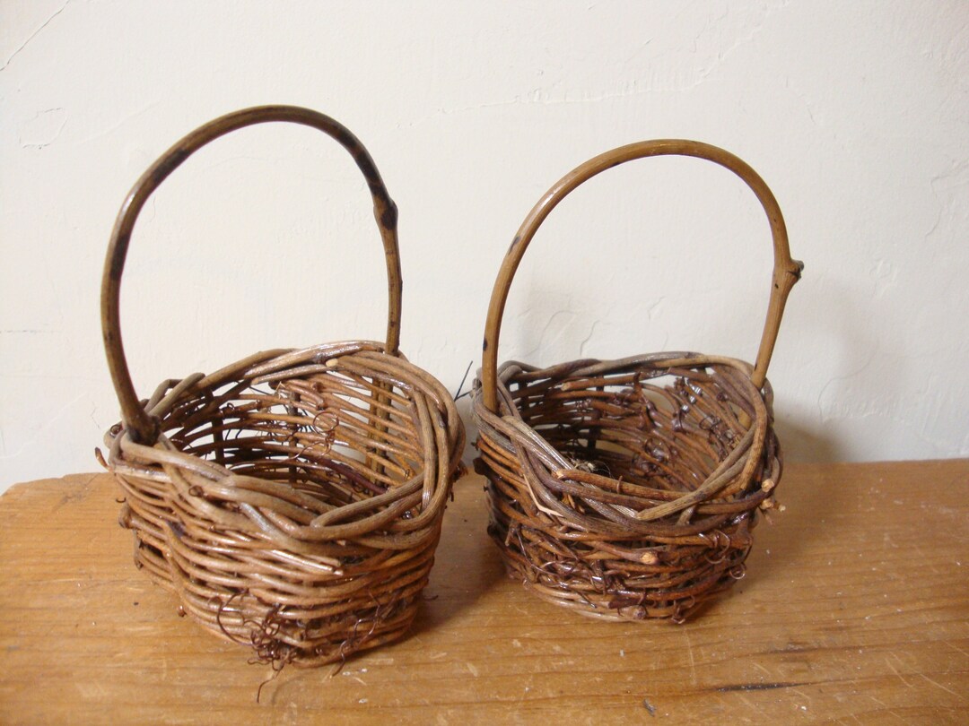 Small Vintage Baskets, Rustic Baskets Grapevine Baskets, Floral ...