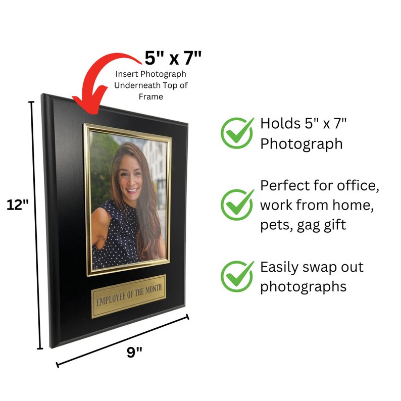 Employee of the Month Award Plaque. Custom 9x12 Picture Plaque Holds a ...