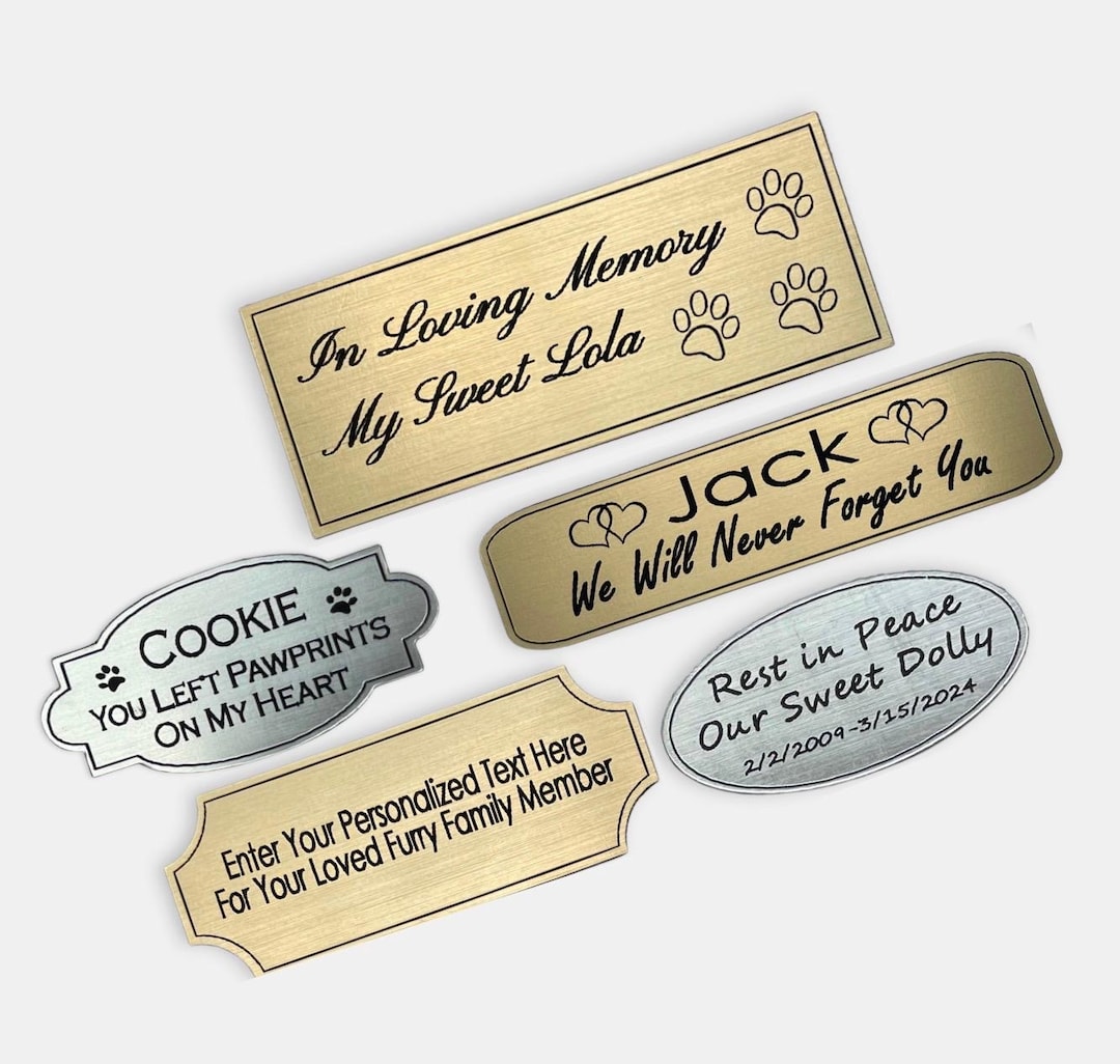 Personalized Flexibrass Pet Memorial Plaque: Gold/silver/black/copper ...