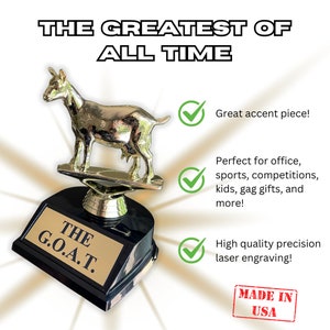 The Goat Trophy | G.O.A.T Greatest of All Time Trophy | Funny ...