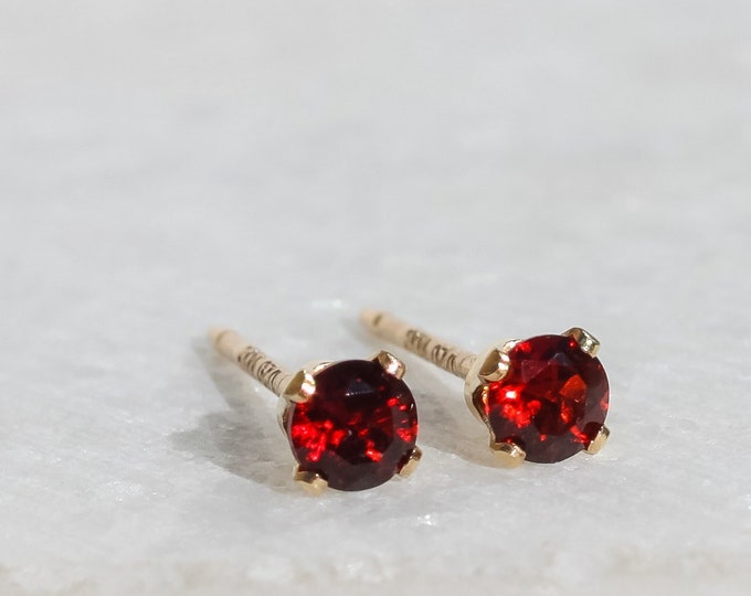 Real Garnet Stud Earrings, Earrings Stud, Garnet Gold Earrings, Gifts ...