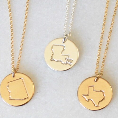 Custom State Necklace Personalized Necklace Gift for Her | Etsy