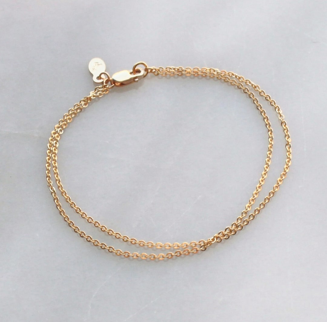 Double Chain Bracelet, Minimalist Jewelry Gifts for Women, Simple ...