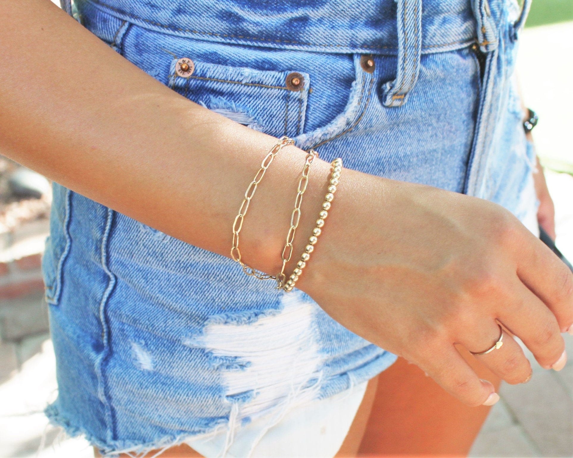 Paperclip Bracelet, Bracelets for Women, Gold Jewelry, Simple Bracelet ...