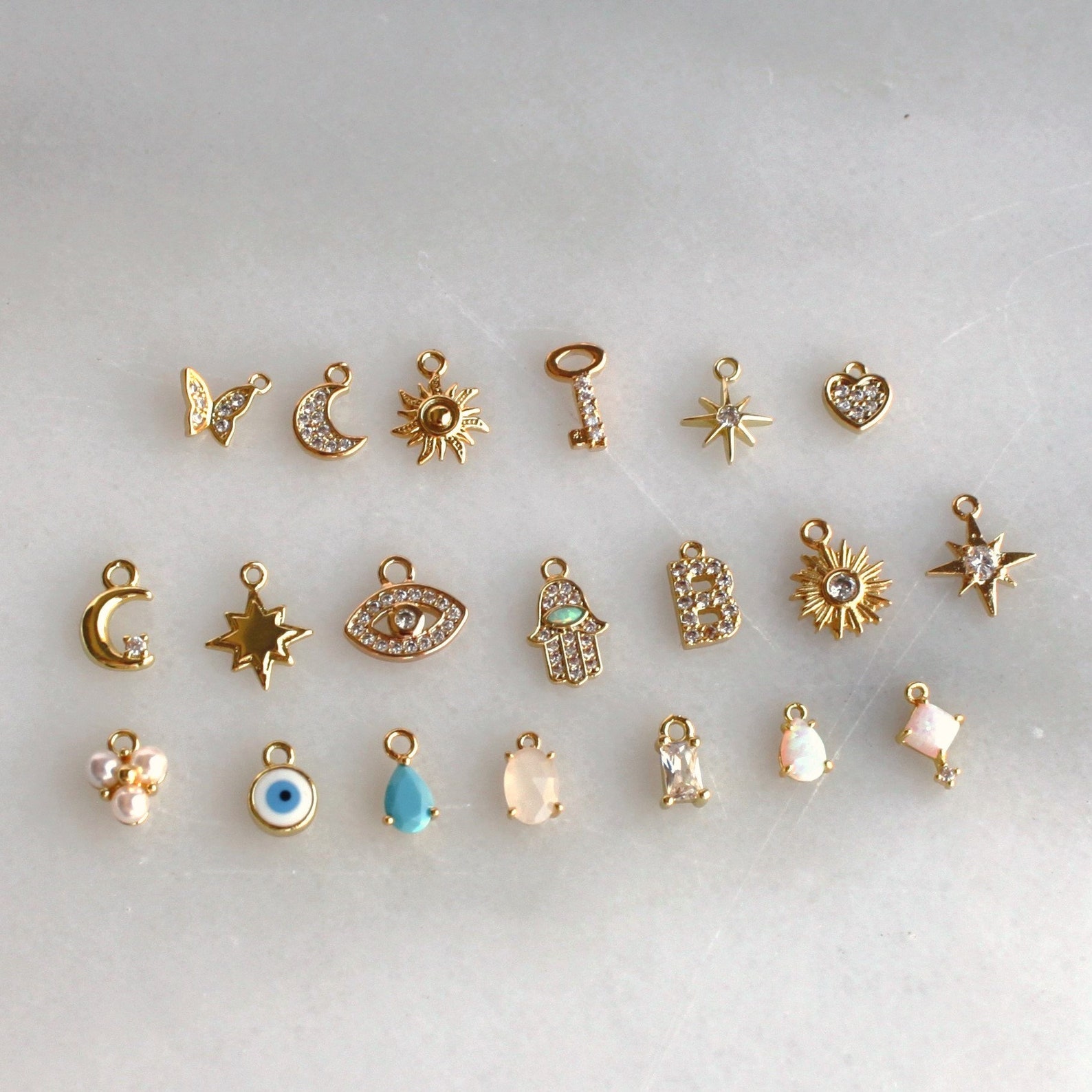 Dainty Multi Charm Necklace, Custom Multi Charm Necklace, Jewelry ...