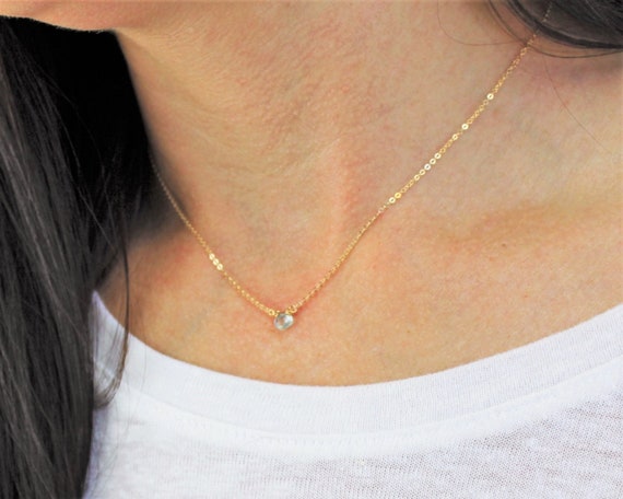 Ultra TINY Gemstone Necklace Necklaces for Women Birthday | Etsy