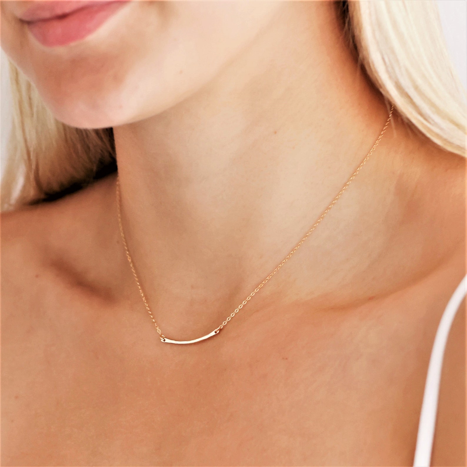 Dainty Necklace Jewelry Gift Simple Necklace Silver Gold - Etsy