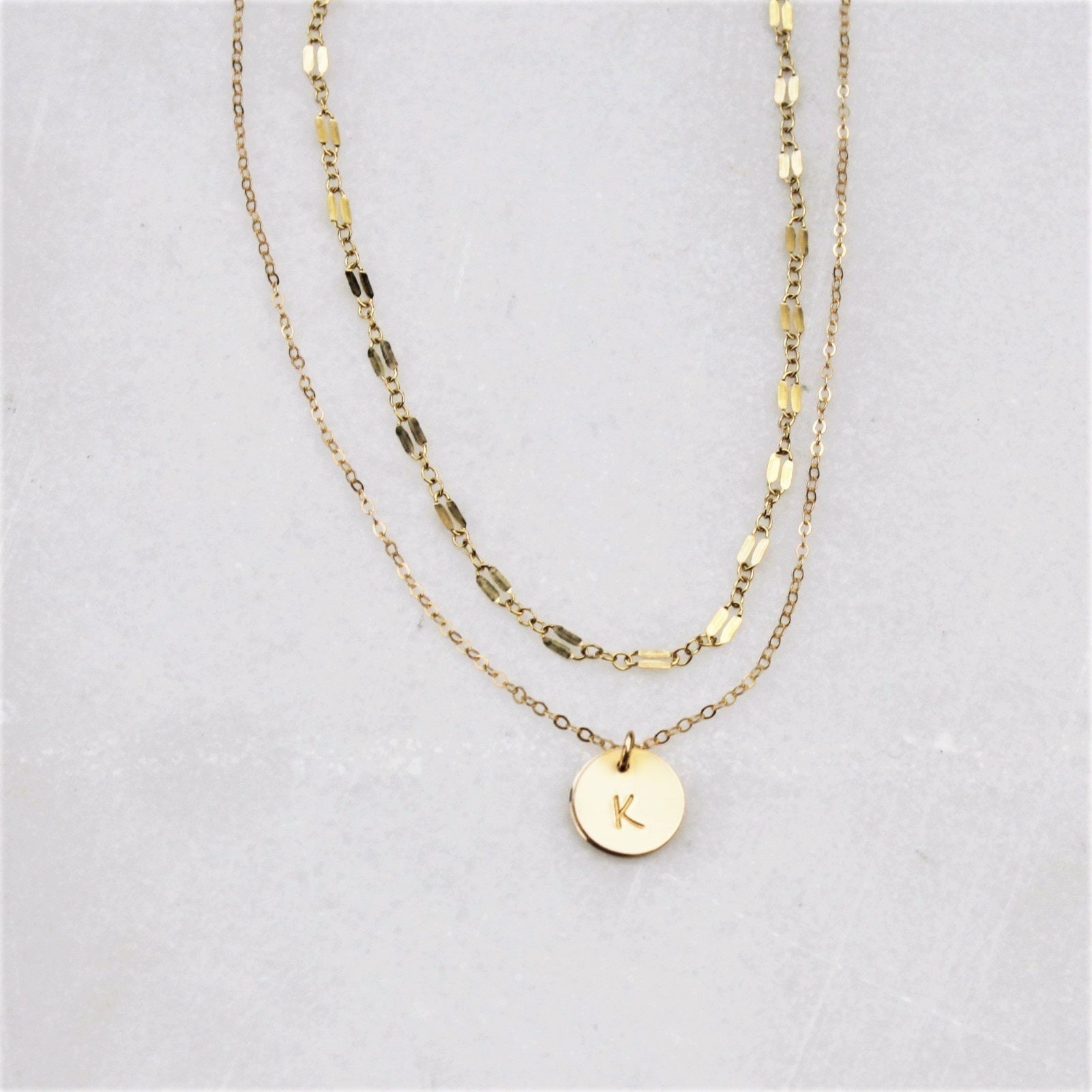 Personalized Necklace Initial Necklace Set Layered Necklace | Etsy