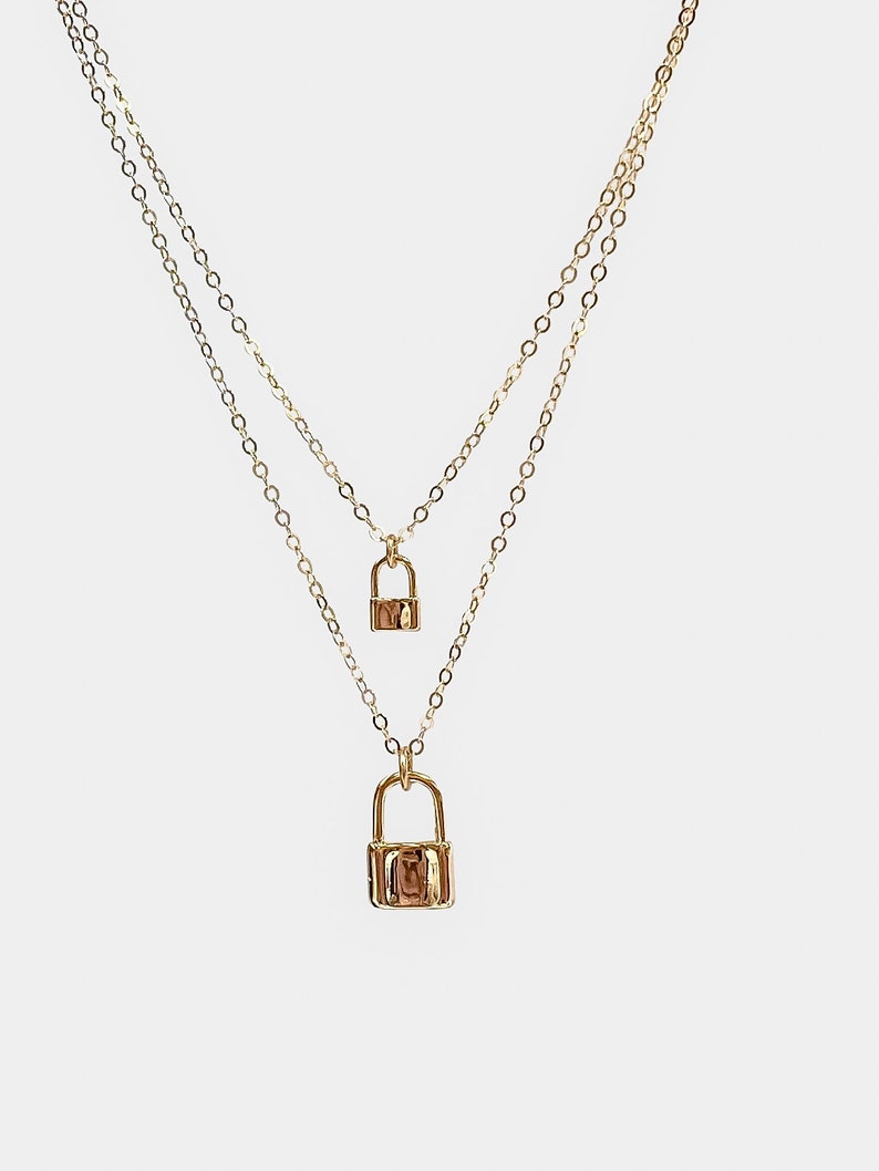 Tiny Lock Necklace Dainty Necklace Silver or Gold Jewelry - Etsy