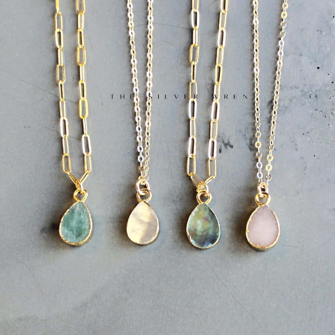 Tiny Gem Pendant Necklace, Birthday Gift, Necklaces for Women, Necklace ...