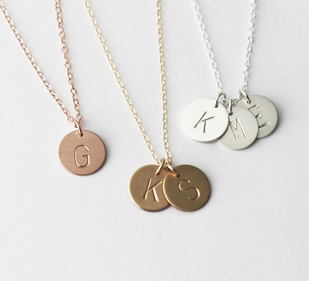 Custom Initial Necklace, Personalized Necklace, Silver, Rose or Gold ...