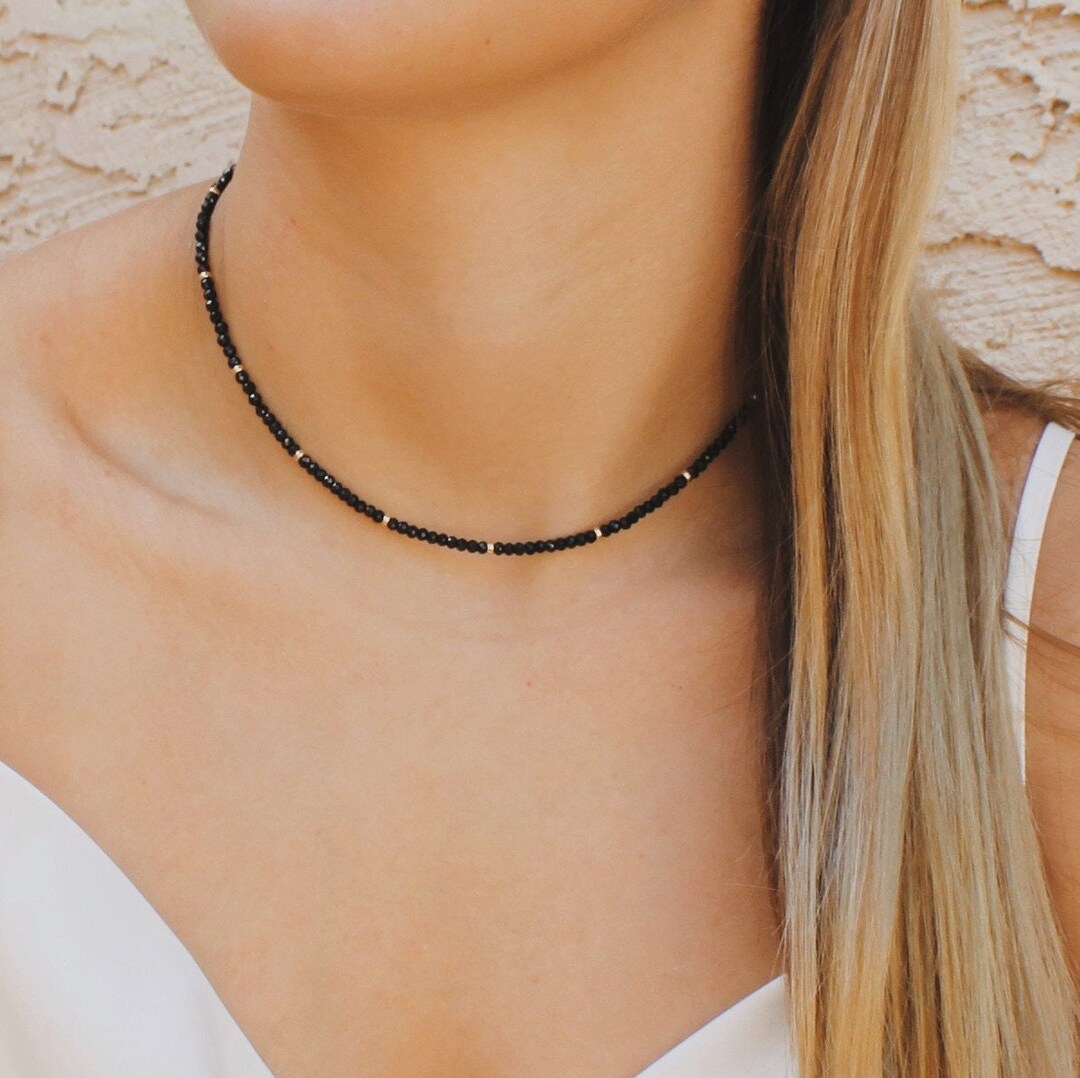 Natural Black Spinel Necklaces for Her, Handmade Jewelry Birthday Gifts ...