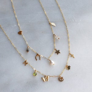 14kt Gold Filled Multi Charm Necklace, Custom Multi Charm Necklace ...