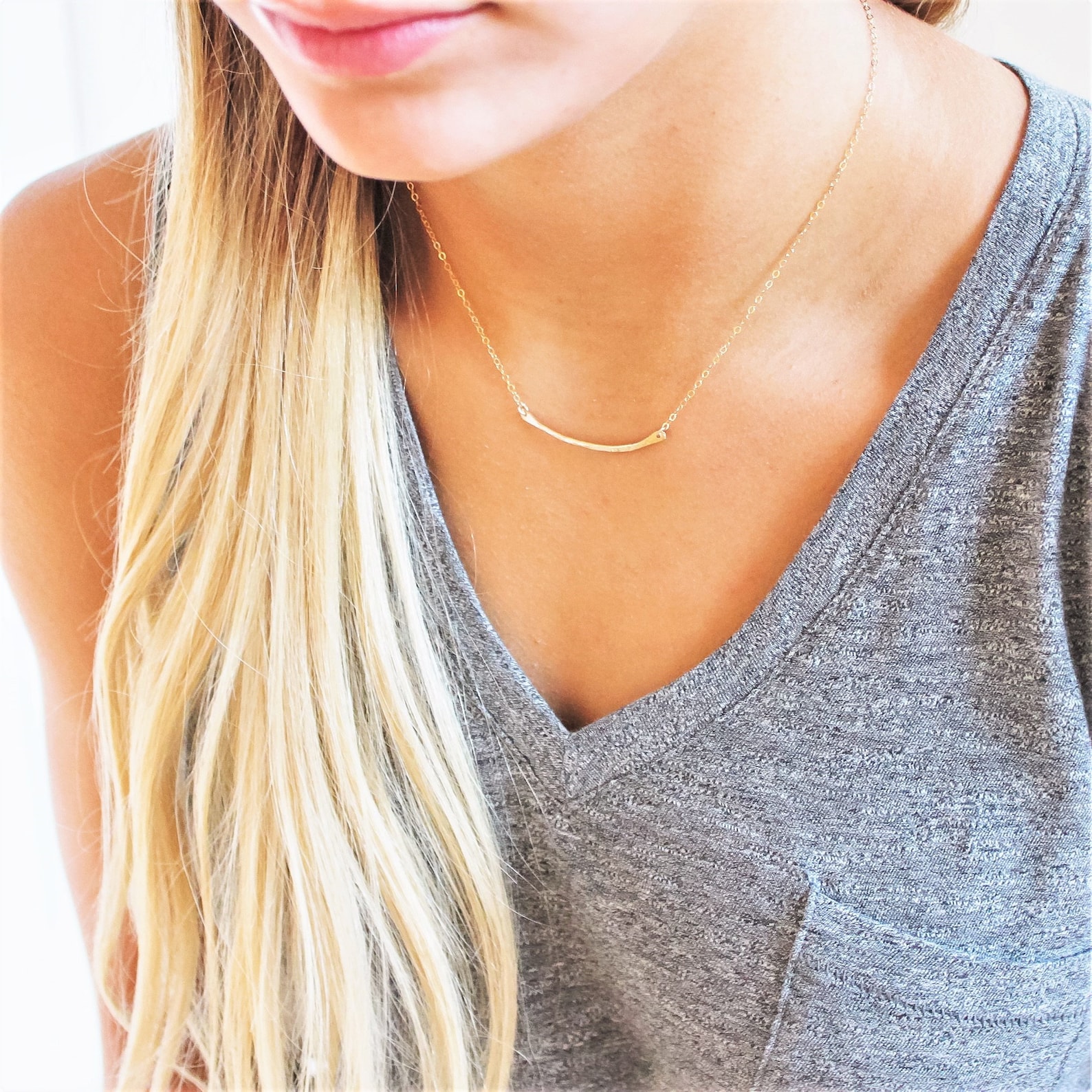 Dainty Necklace Jewelry Gift Simple Necklace Silver Gold - Etsy