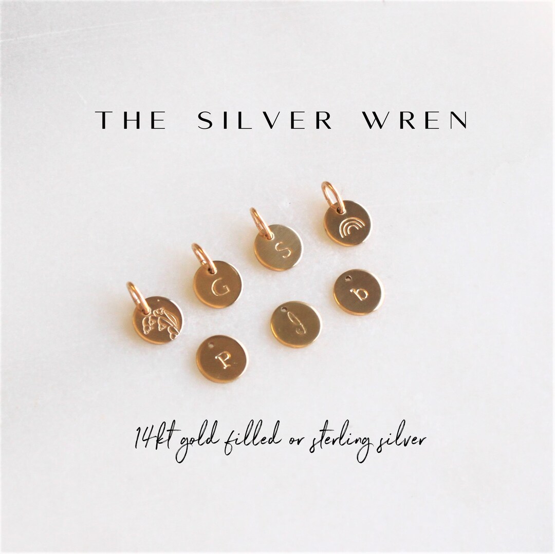 10mm Charms, Personalized Custom Pendant Initial Removable Slide on ...