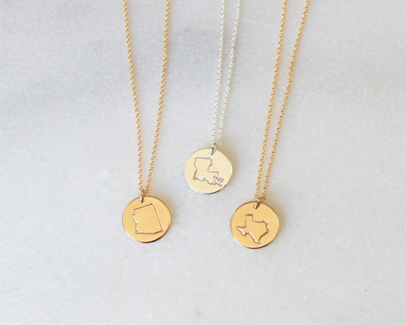 Custom State Necklace Personalized Necklace Gift for Her | Etsy