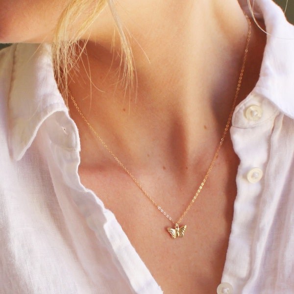Gold Butterfly Necklace - Etsy