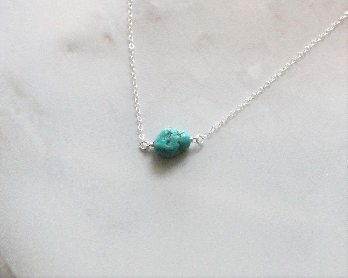 Genuine Turquoise Necklace, Turquoise Jewelry, Real Kingman Turquoise ...