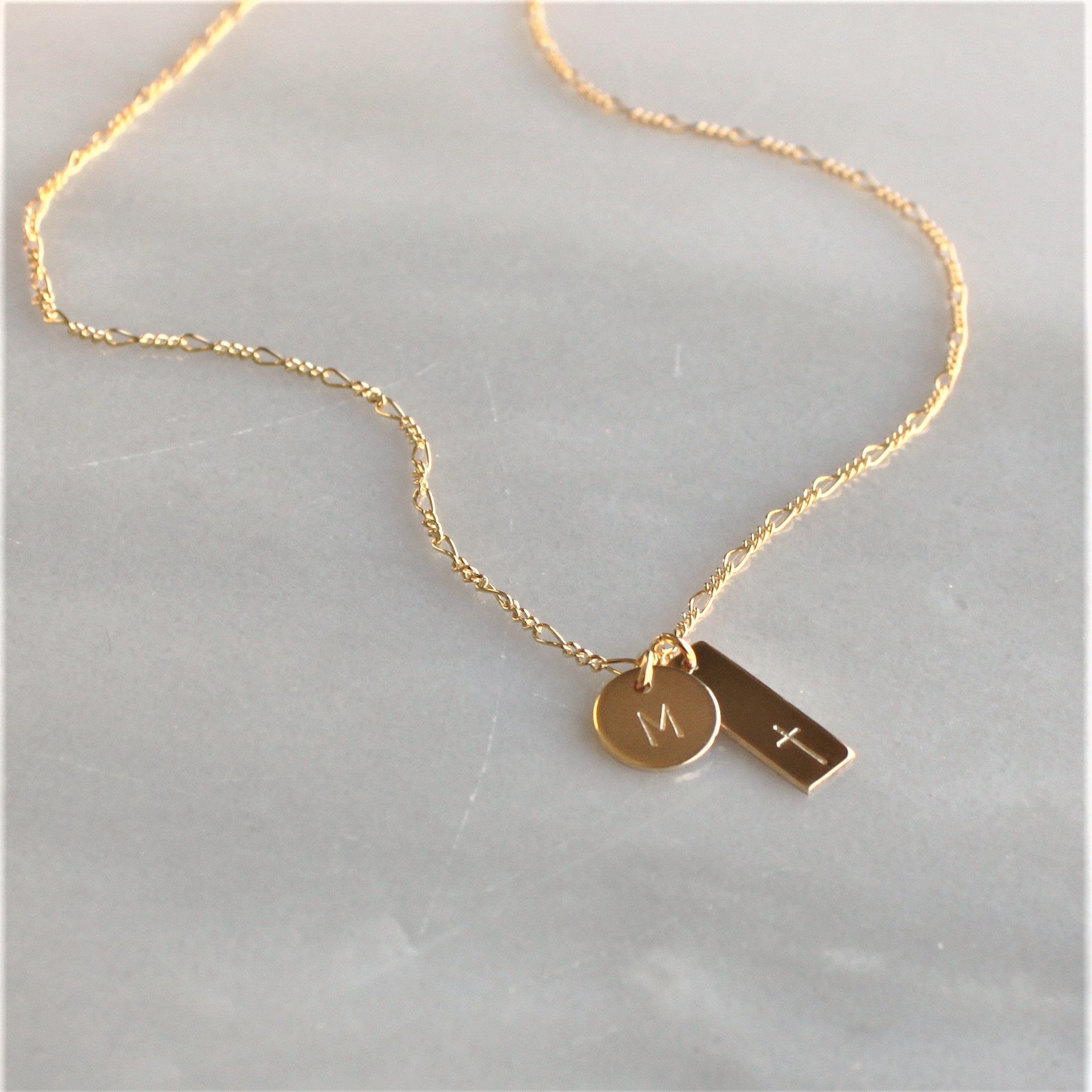 Personalized Initial Necklace Dainty Initial Necklace Rose - Etsy