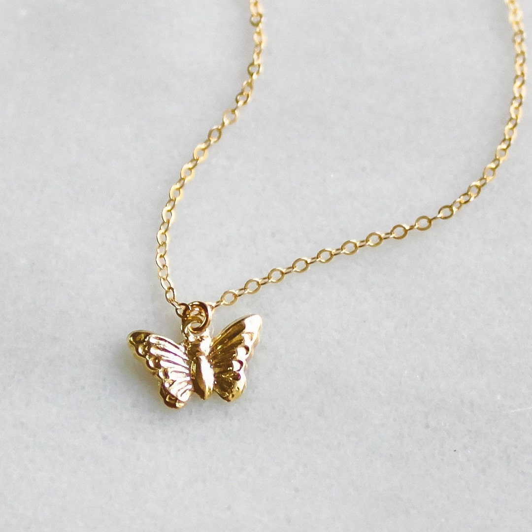 Dainty Butterfly Necklace, Butterfly Necklace, Dainty Necklace Gold ...