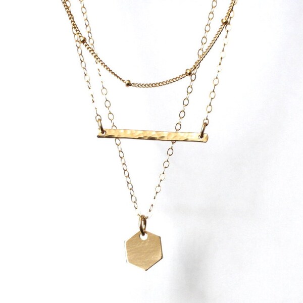 3 Layer Necklace - Etsy