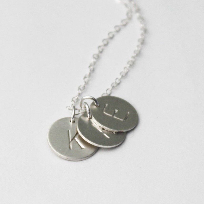 Custom Initial Necklace Personalized Necklace Silver Rose | Etsy