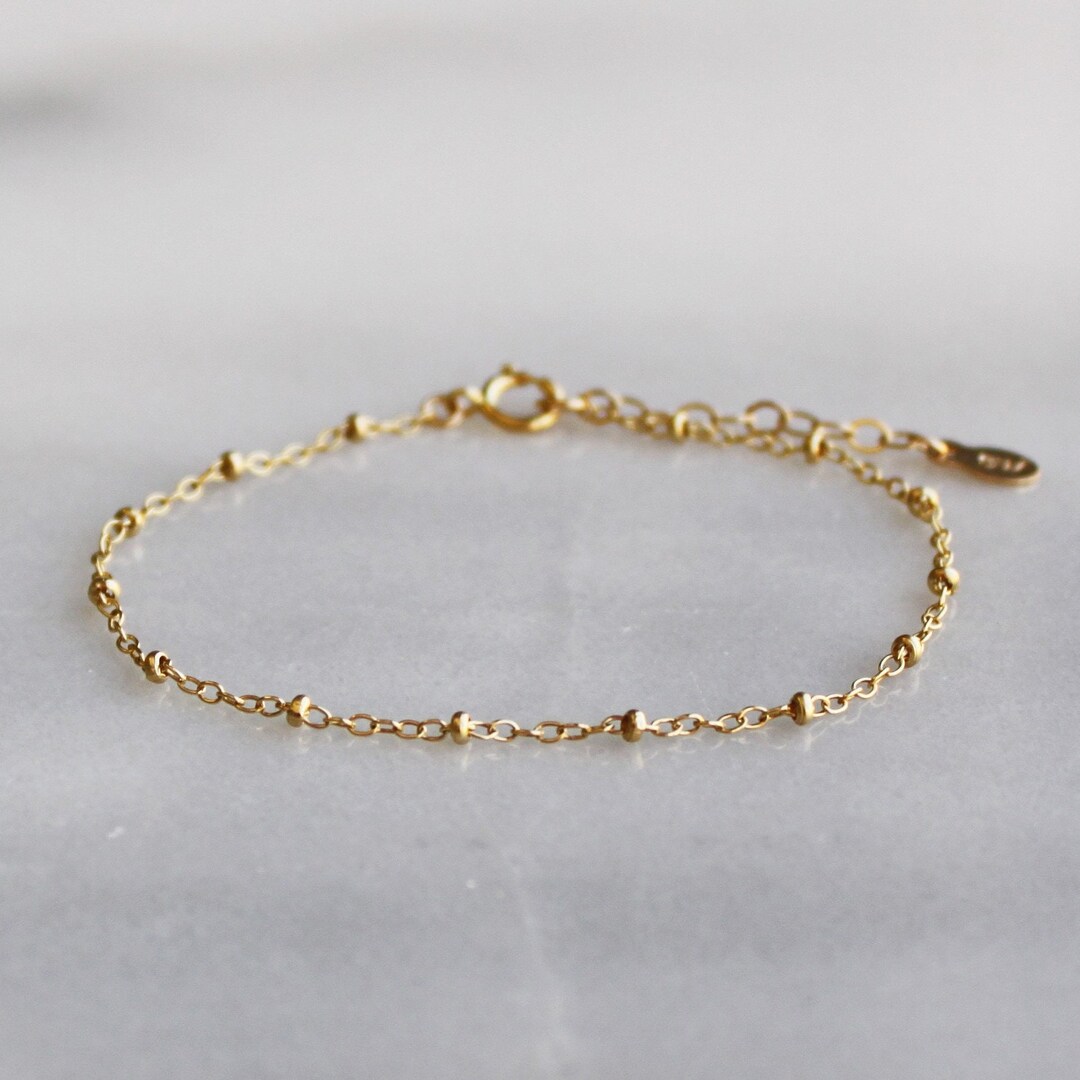 Dainty Beaded Satellite Chain Bracelets for Women, Chain Bracelet ...