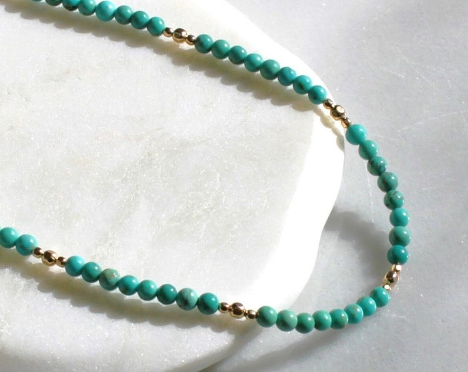 Natural Turquoise Necklace for Women, Birthday Gifts for Her, Dainty ...