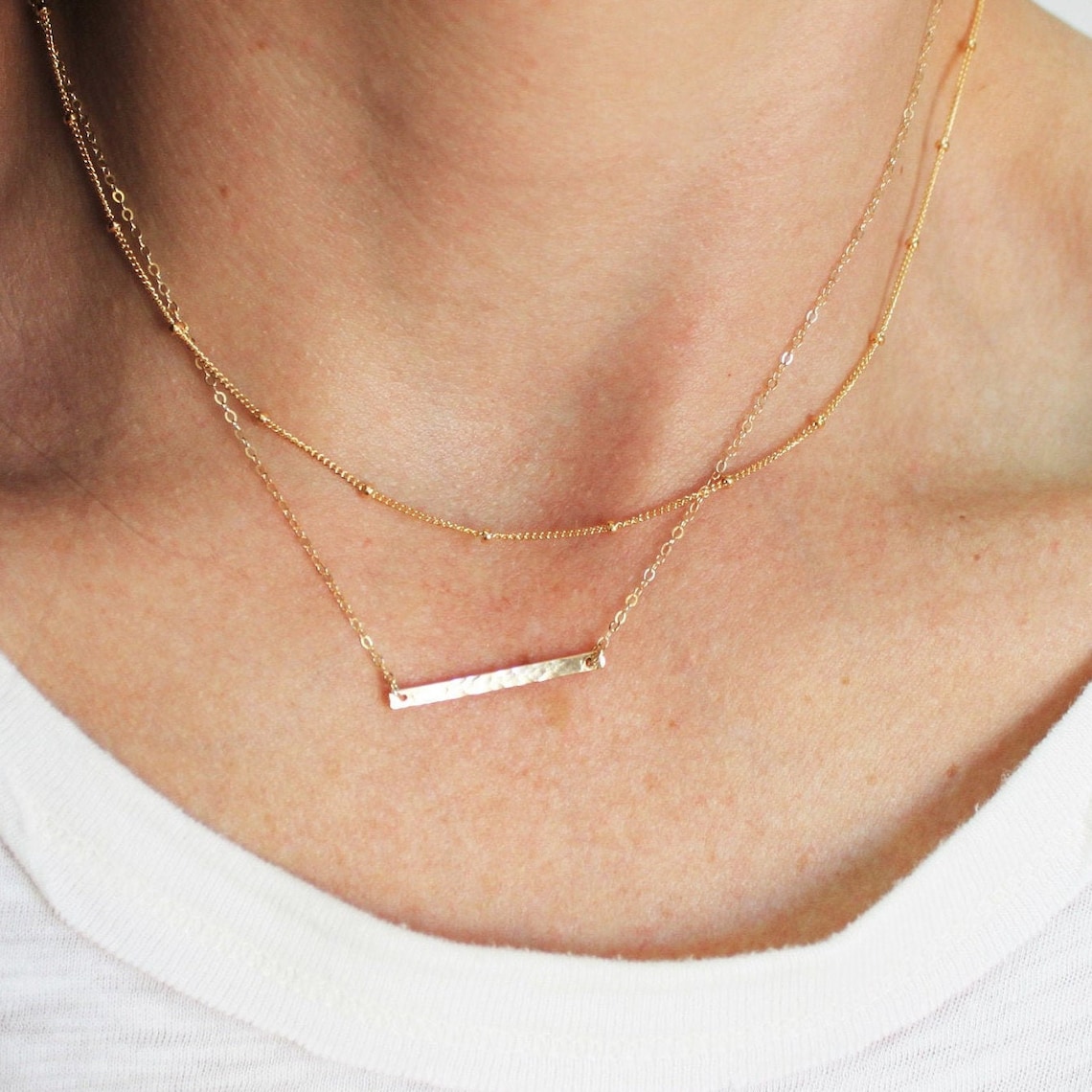 Delicate Layered Necklace Set Dainty Necklace Bridesmaid - Etsy