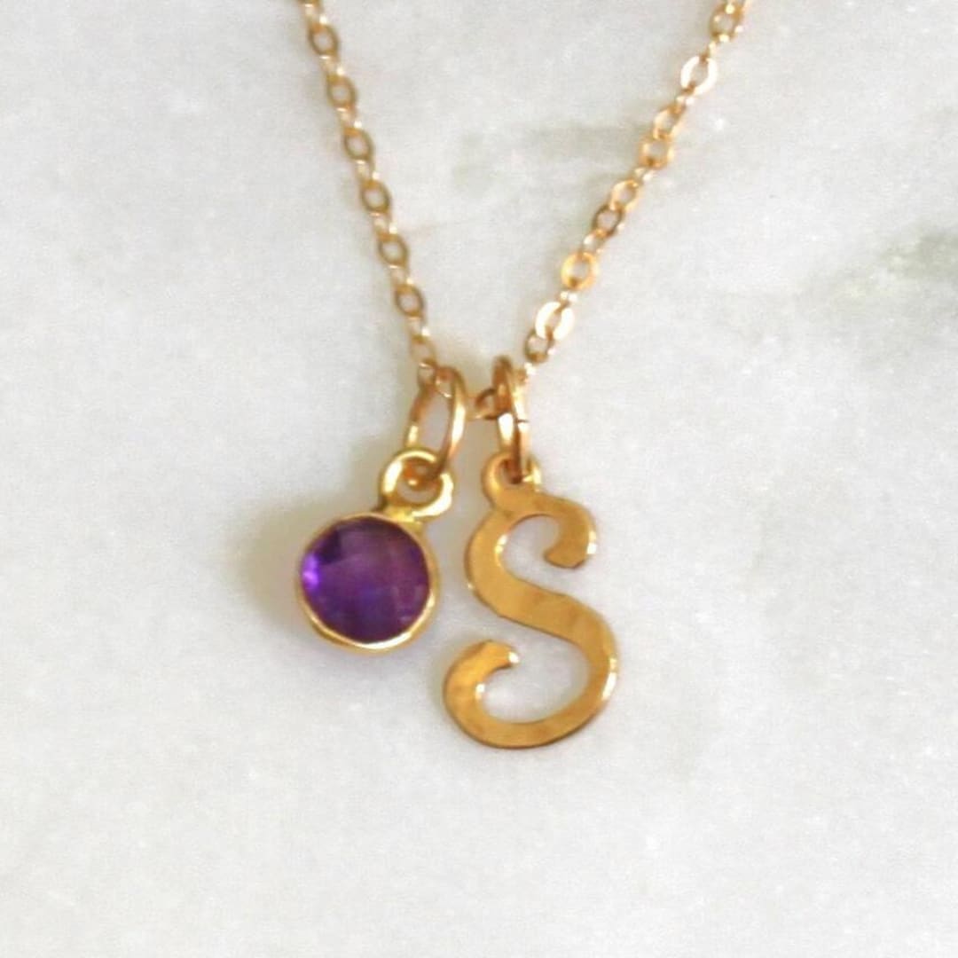 Birthstone Initial Necklace for Women, Personalized Gifts for Women ...