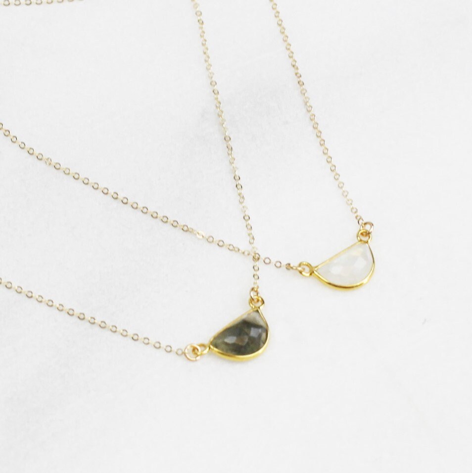 Tiny Gemstone Necklace Necklaces for Women Unique Gift | Etsy