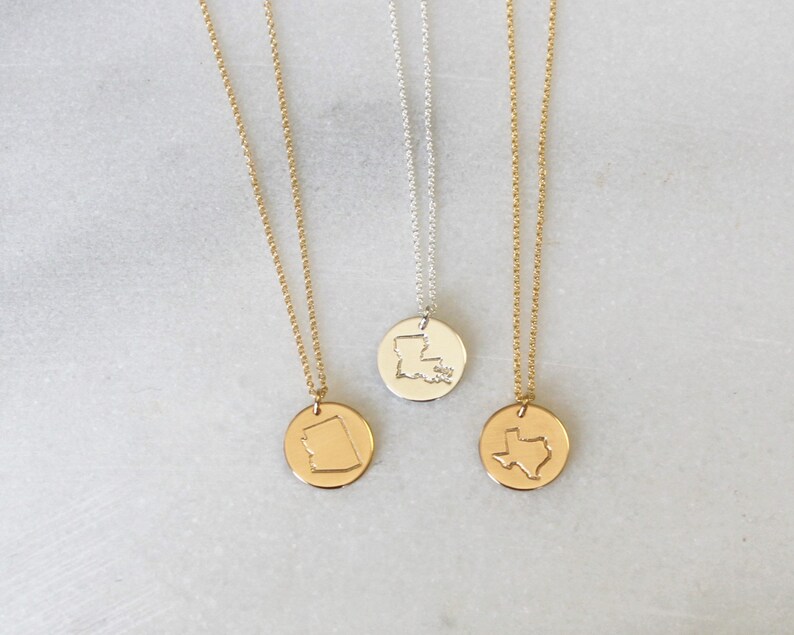 Custom State Necklace Personalized Necklace Gift for Her | Etsy