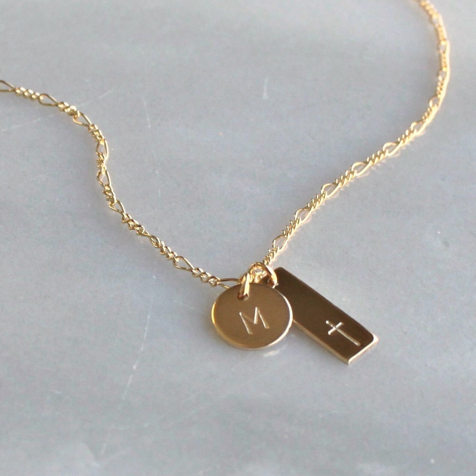 Personalized Initial Necklace Dainty Initial Necklace Rose - Etsy