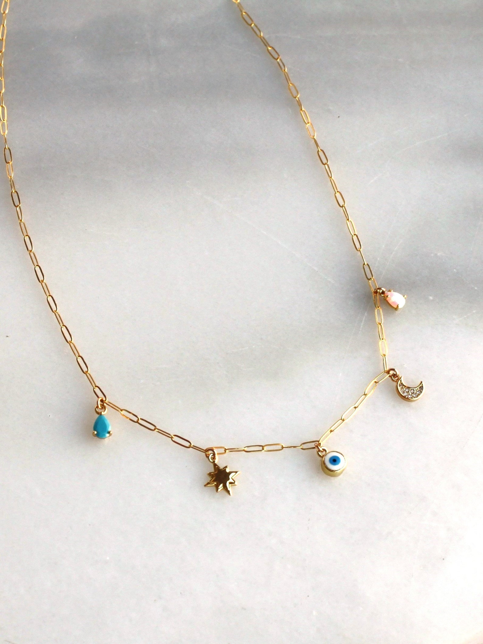 Dainty Multi Charm Necklace, Custom Multi Charm Necklace, Jewelry ...