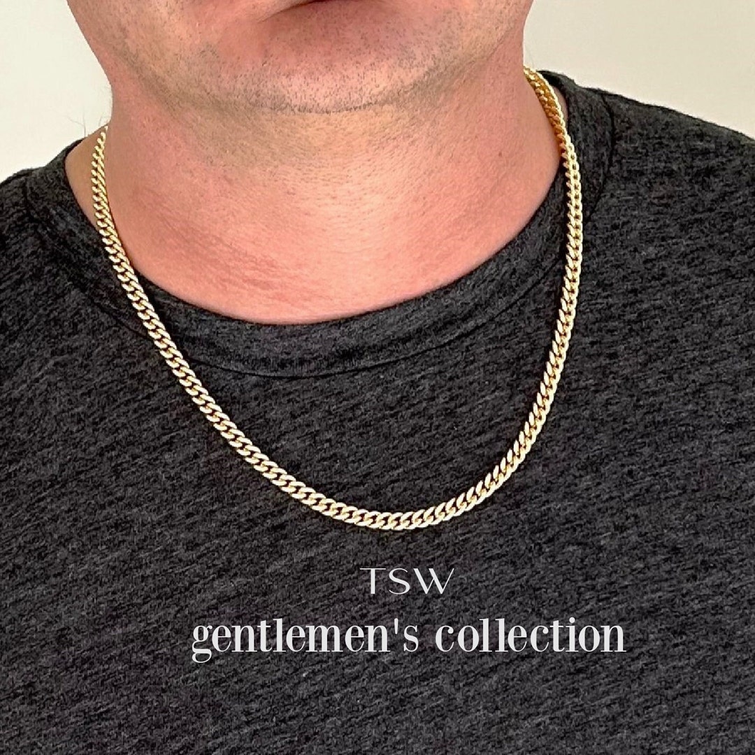 Mens Gold Chain Necklace, Gold Necklace for Men, Fathers Day Gifts, 6mm ...