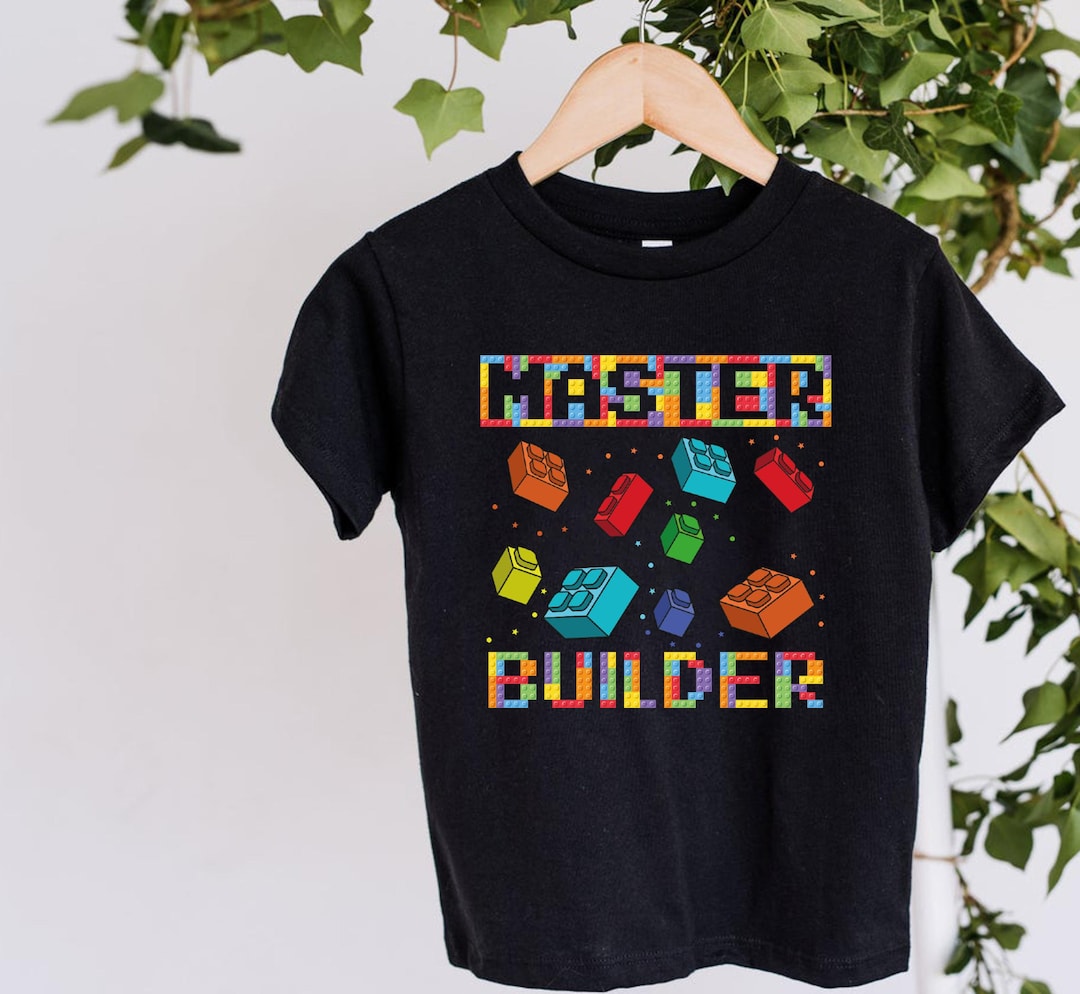 Master Builder Shirt, Building Bricks Birthday , Building Blocks, Brick ...