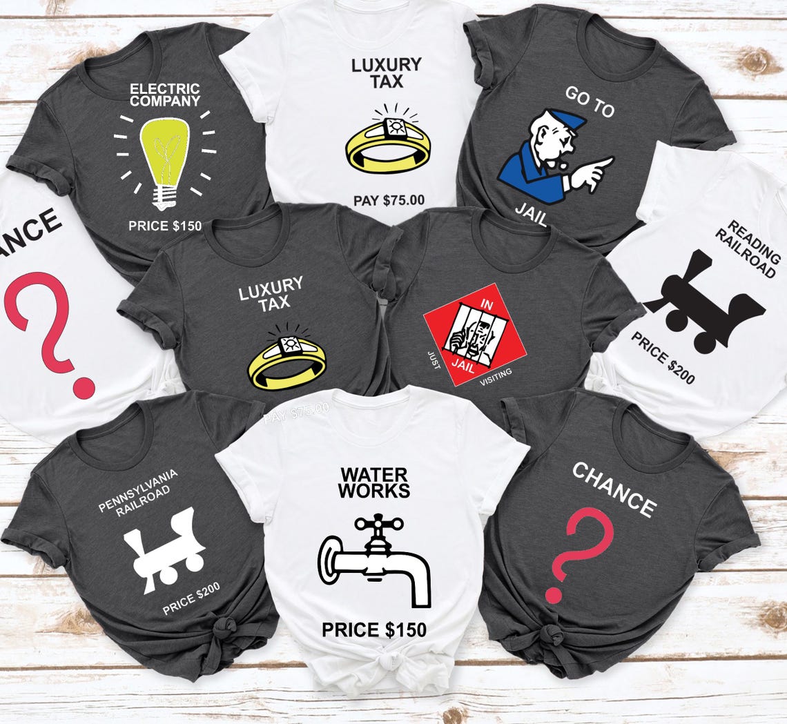 Monopoly Game Halloween Costume Shirts, Monopoly Game Cards Cosplay ...